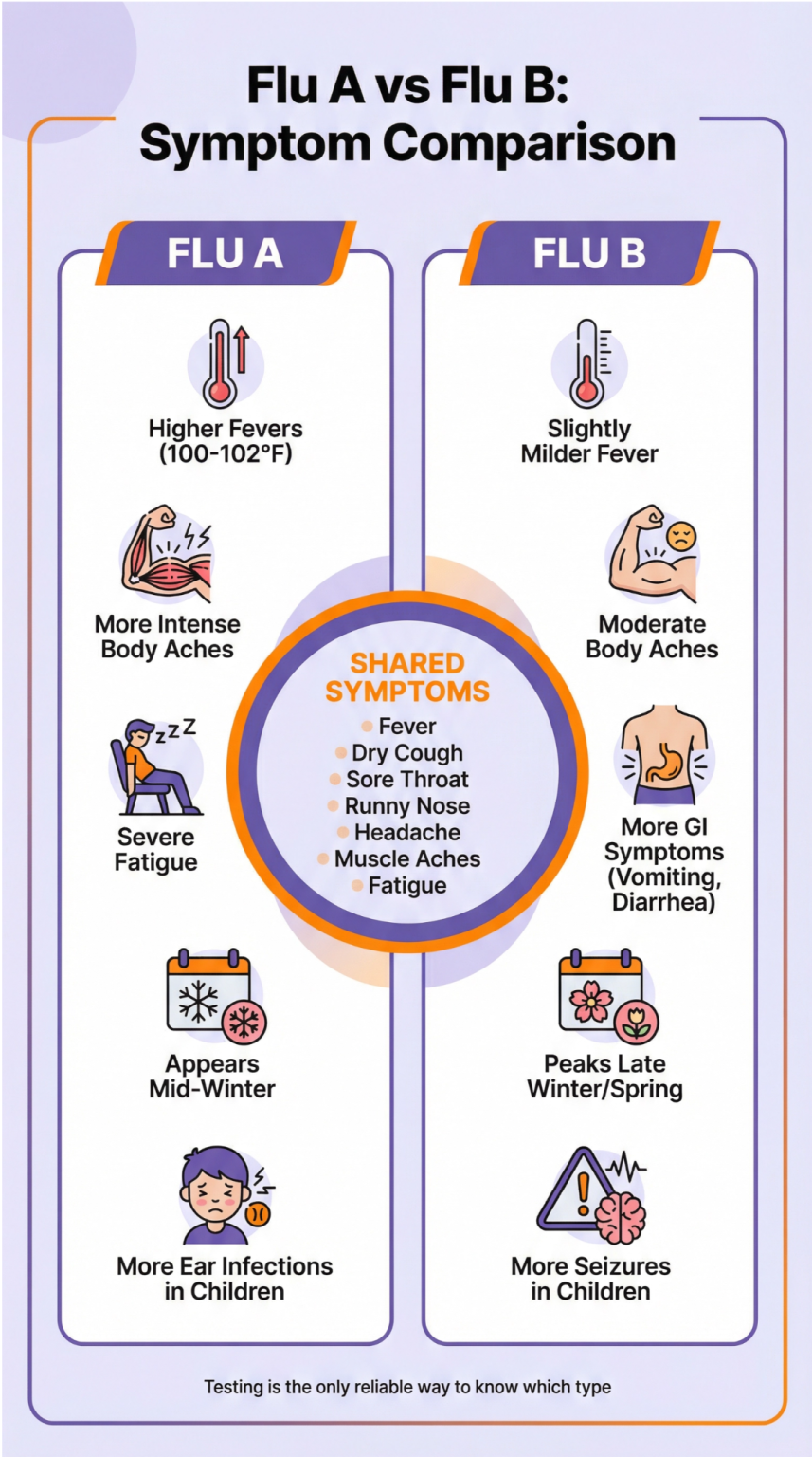 Flu A vs Flu B: Symptoms and Recovery Timeline - HosTalky
